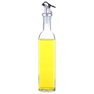 China Other Cooking Tools Square High White Glass Oil Bottle with Customized Logo Nozzle for sale