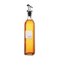 China Other Cooking Tools Square High White Glass Oil Bottle with Customized Logo Nozzle for sale