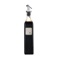 China Other Cooking Tools Square High White Glass Oil Bottle with Customized Logo Nozzle for sale