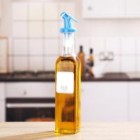 China Other Cooking Tools Square High White Glass Oil Bottle with Customized Logo Nozzle for sale