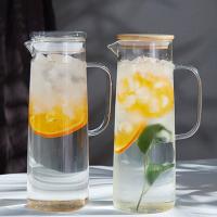China Thickened High Borosilicate Glass Juice Zapper 1L Cold Water Jug with Stainless Steel Lid for sale
