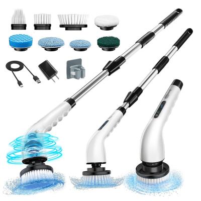 China Electric Spin Scrubber with 9 Replaceable Brush Heads Adjustable Handle 450 RPM for sale