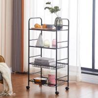 China Square 3 4 5 Layer Rotating Shelf Vegetable Fruit Kitchen Storage Rack 48x35x100cm Carbon Steel for sale