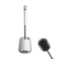 China TPR Round Plastic Cleaning Brush Toilet Brush Holder Set 0.34kg for Bathroom Hygiene for sale