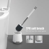China TPR Round Plastic Cleaning Brush Toilet Brush Holder Set 0.34kg for Bathroom Hygiene for sale