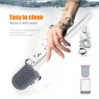 China TPR Round Plastic Cleaning Brush Toilet Brush Holder Set 0.34kg for Bathroom Hygiene for sale