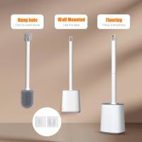 China TPR Round Plastic Cleaning Brush Toilet Brush Holder Set 0.34kg for Bathroom Hygiene for sale