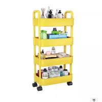 China Non-folding 360 Degree Rotating Storage Rack with Wheels Kitchen Vegetable Plastic Shelf for sale