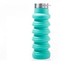China Retractable 500ml Food Grade Silicone Sports Water Bottle with Climbing Buckle for Outdoor Hiking for sale