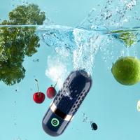 China Capsule Shaped Wireless Vegetable Washing Machine 17x10x10cm Pesticide Remover Fruit Cleaner Dark Blue for sale
