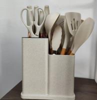 China Silicone Kitchen Utensils Set 19 Pcs Cooking Tools with Wooden Handle Accessories for sale