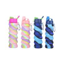 China Creative Camouflage Silicone Folding Mug 500ml Portable Water Bottle for Fitness Riding Travel for sale