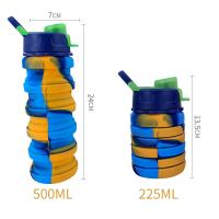 China Creative Camouflage Silicone Folding Mug 500ml Portable Water Bottle for Fitness Riding Travel for sale