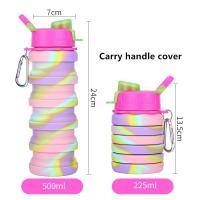 China Creative Camouflage Silicone Folding Mug 500ml Portable Water Bottle for Fitness Riding Travel for sale