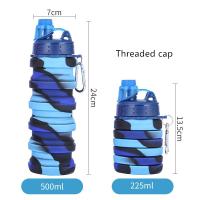 China Creative Camouflage Silicone Folding Mug 500ml Portable Water Bottle for Fitness Riding Travel for sale