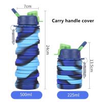 China Creative Camouflage Silicone Folding Mug 500ml Portable Water Bottle for Fitness Riding Travel for sale