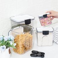 China Standing Type Kitchen PET Plastic Food Storage Containers Transparent Airtight 4pc Set for sale