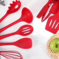 China 10 Piece Silicone Kitchen Utensil Set with Wooden Handle 446°F Heat Resistant for sale