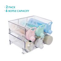 China PET Wine Bottle Organizer Shelf 29.4x20.2x10.1cm for Kitchen Cabinet Fridge Drink Storage for sale
