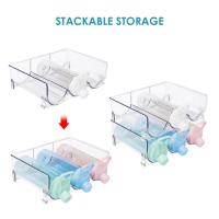 China PET Wine Bottle Organizer Shelf 29.4x20.2x10.1cm for Kitchen Cabinet Fridge Drink Storage for sale