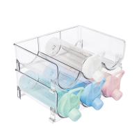 China PET Wine Bottle Organizer Shelf 29.4x20.2x10.1cm for Kitchen Cabinet Fridge Drink Storage for sale