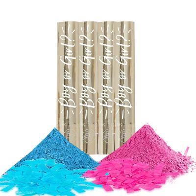 China 100% Biodegradable Confetti Powder Cannons 30cm to 100cm Gender Reveal Party Supplies for sale