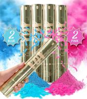 China 100% Biodegradable Confetti Powder Cannons 30cm to 100cm Gender Reveal Party Supplies for sale