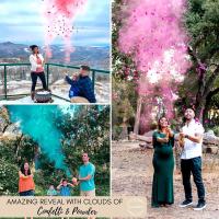 China 100% Biodegradable Confetti Powder Cannons 30cm to 100cm Gender Reveal Party Supplies for sale