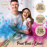 China 100% Biodegradable Confetti Powder Cannons 30cm to 100cm Gender Reveal Party Supplies for sale
