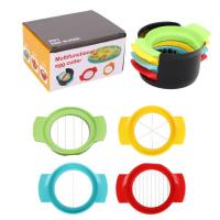 China Egg Slicer Set 3 Cutters for Thin Slices Easy Manual Egg Cutting Tool PP Plastic With Slicer Stand for sale