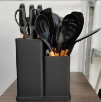 China 19 Pcs Wooden Handle Silicone Kitchenware Set for Cooking Tools and Stocked Restaurant for sale
