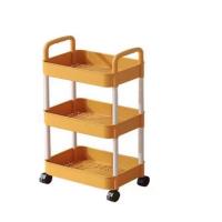 China Three Layer Kitchen Rotating Shelving 37x25x71.5cm PP Vegetable Fruit Storage Rack for sale