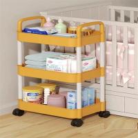 China Three Layer Kitchen Rotating Shelving 37x25x71.5cm PP Vegetable Fruit Storage Rack for sale