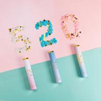 China Custom Logo Confetti Powder Cannon 100cm Gender Reveal Party Smoke Powder Sticks for sale