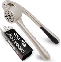 China Chrome-faced Zinc Alloy Manual Garlic Press 17x3.5x4.5cm Kitchen Tool for sale