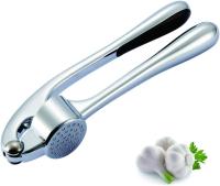 China Chrome-faced Zinc Alloy Manual Garlic Press 17x3.5x4.5cm Kitchen Tool for sale