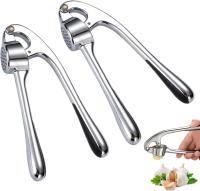 China Chrome-faced Zinc Alloy Manual Garlic Press 17x3.5x4.5cm Kitchen Tool for sale