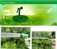 China Expandable Garden Water Hose 25-250ft Heavy Duty with 7 Function Spray Nozzle 1:3 Expanding Rate for sale