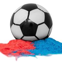 China Gender Reveal Soccer Ball 14cm with Blue and Pink Powder Baby Shower Party Supplies for sale