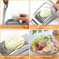 China Stainless Steel Handheld Egg Slicer 13.3cm Kitchen Tool for Hard Boiled Eggs for sale