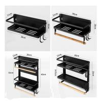 China 4 Tier Magnetic Fridge Organizer with Paper Towel Holder 5 Hooks 2.6KG Capacity Carbon Steel for sale
