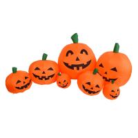 China 2.2m Long Halloween Inflatable Pumpkin Decorations with LED Lights Outdoor Indoor for sale
