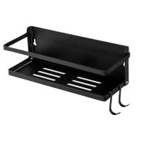 China Carbon Steel Refrigerator Side Shelf with Rubber Magnetic 30x11x10cm Kitchen Storage Rack for sale