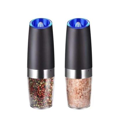 China Stainless Steel Gravity Electric Pepper and Salt Grinder Set 63mm LED Light for sale