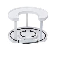 China ABS Rotating Shelf Cabinet Organizer 32x27x17-21cm Home Cosmetic Storage Rack with Custom Logo for sale