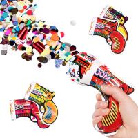 China Autoinflation Inflatable Confetti Gun 17x14.5cm Plastic Party Toy for Gender Reveal Birthday Wedding for sale