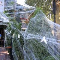 China Polyester Spider Web Cotton Thread Haunted House Decoration for Halloween Party Props for sale