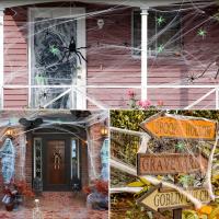 China Polyester Spider Web Cotton Thread Haunted House Decoration for Halloween Party Props for sale