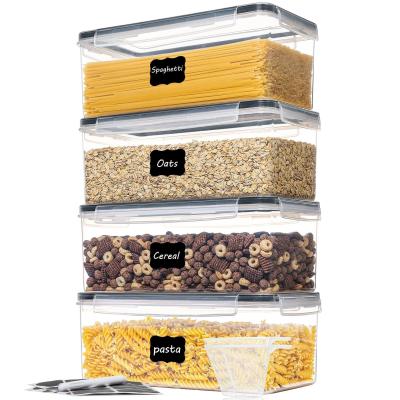 China BPA Free 3.2L Plastic Food Storage Containers 4 Pack Set Airtight for Noodles Cereal for sale