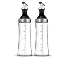 China 500ml Clear Glass Olive Oil Dispenser with Wide Opening for Easy Refill and Cleaning for sale